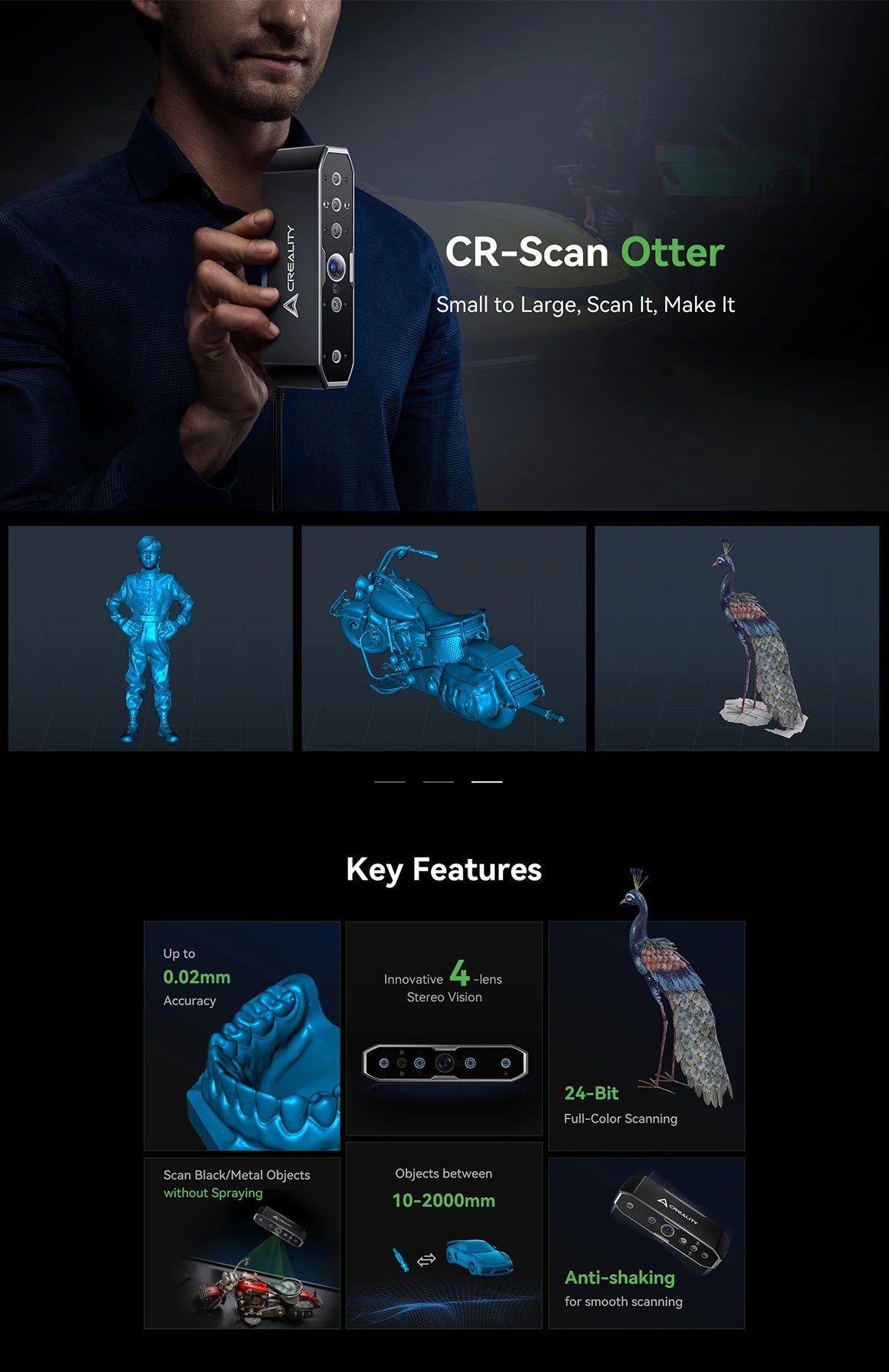 Creality CR-Scan Otter 3D Scanner with 4 Spools 1kg PLA Giveaway ...