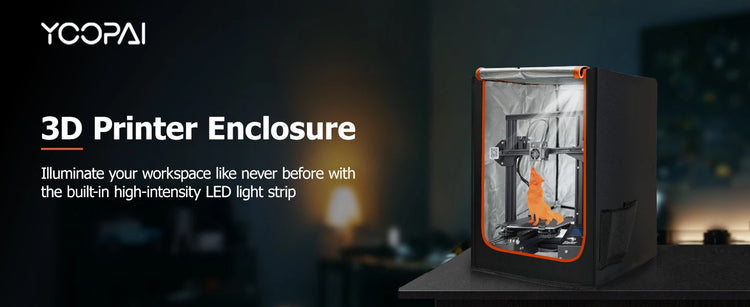 Yoopai 3D Printer Enclosure with LED Lighting 28.7×25.6×21.6"Features: