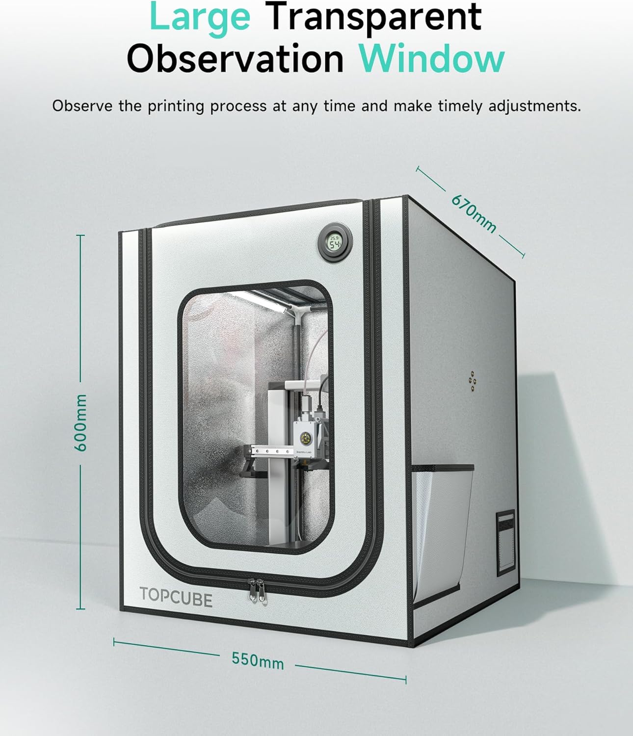 TopCube 3D Printer Enclosure for Bambu Lab A1, Large Size Enclosure ...