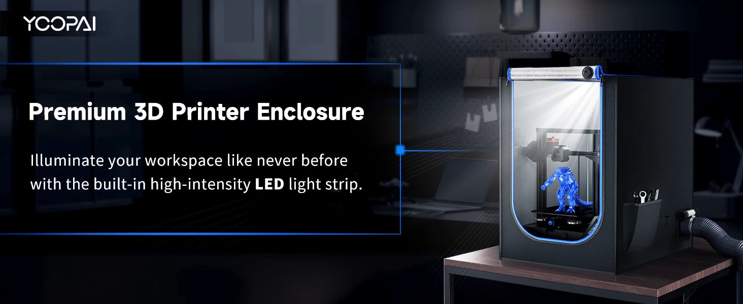 Yoopai Premium 3D Printer Enclosure with LED Light, Thermo-Hygrometer ...